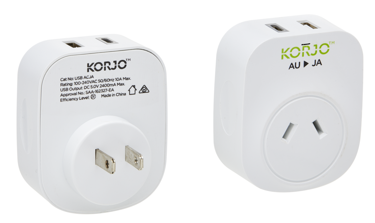 USB A+C & Power Adaptor for Japan | Korjo