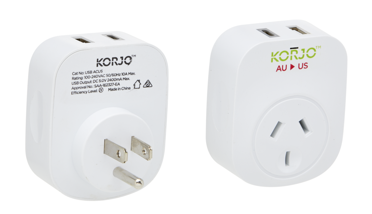 USB A+C & Power Adaptor for USA | Korjo